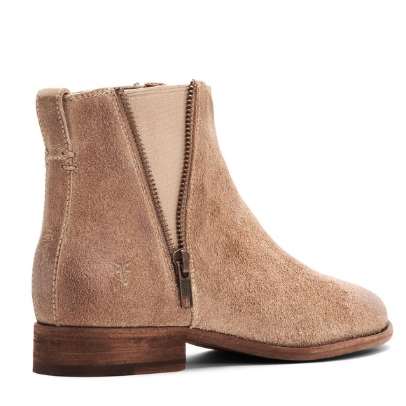 Frye | Shoes | Frye Carly Ash Suede Zip Chelsea Ankle Booties | Poshmark